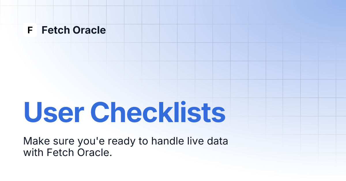 User Checklists | Fetch Oracle User Checklists | Fetch Oracle